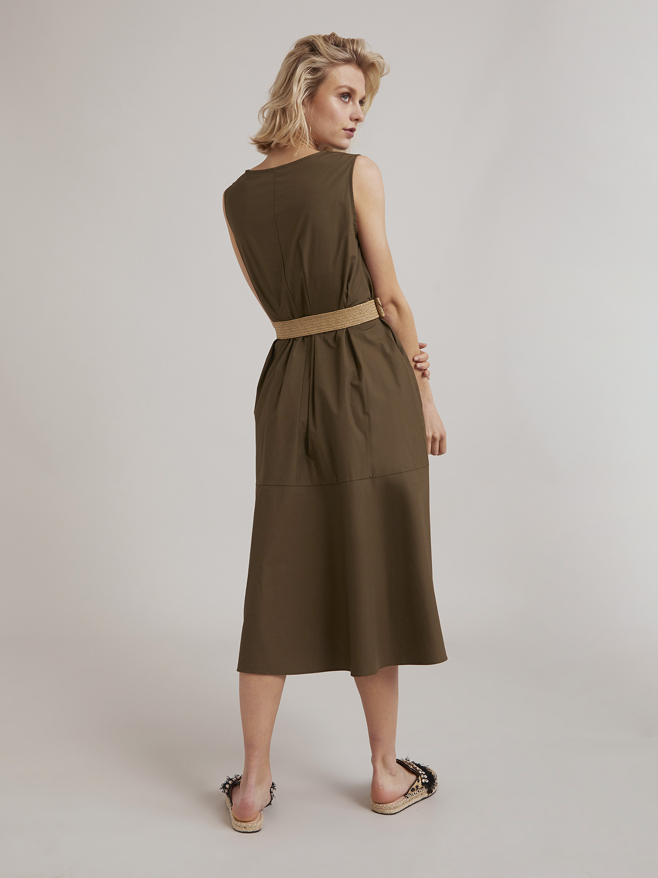 Robe longue en éco popeline