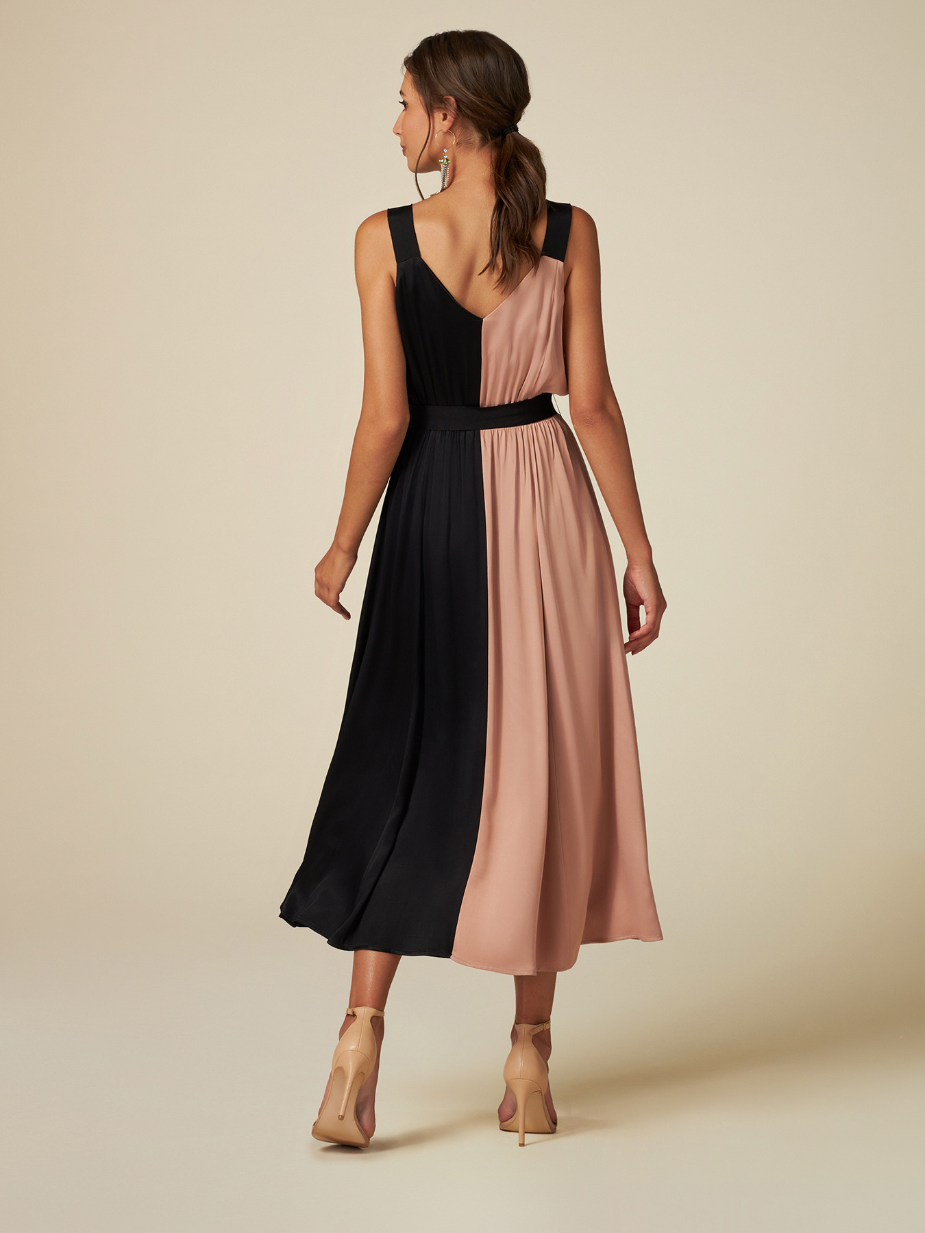 Satin two-tone dress