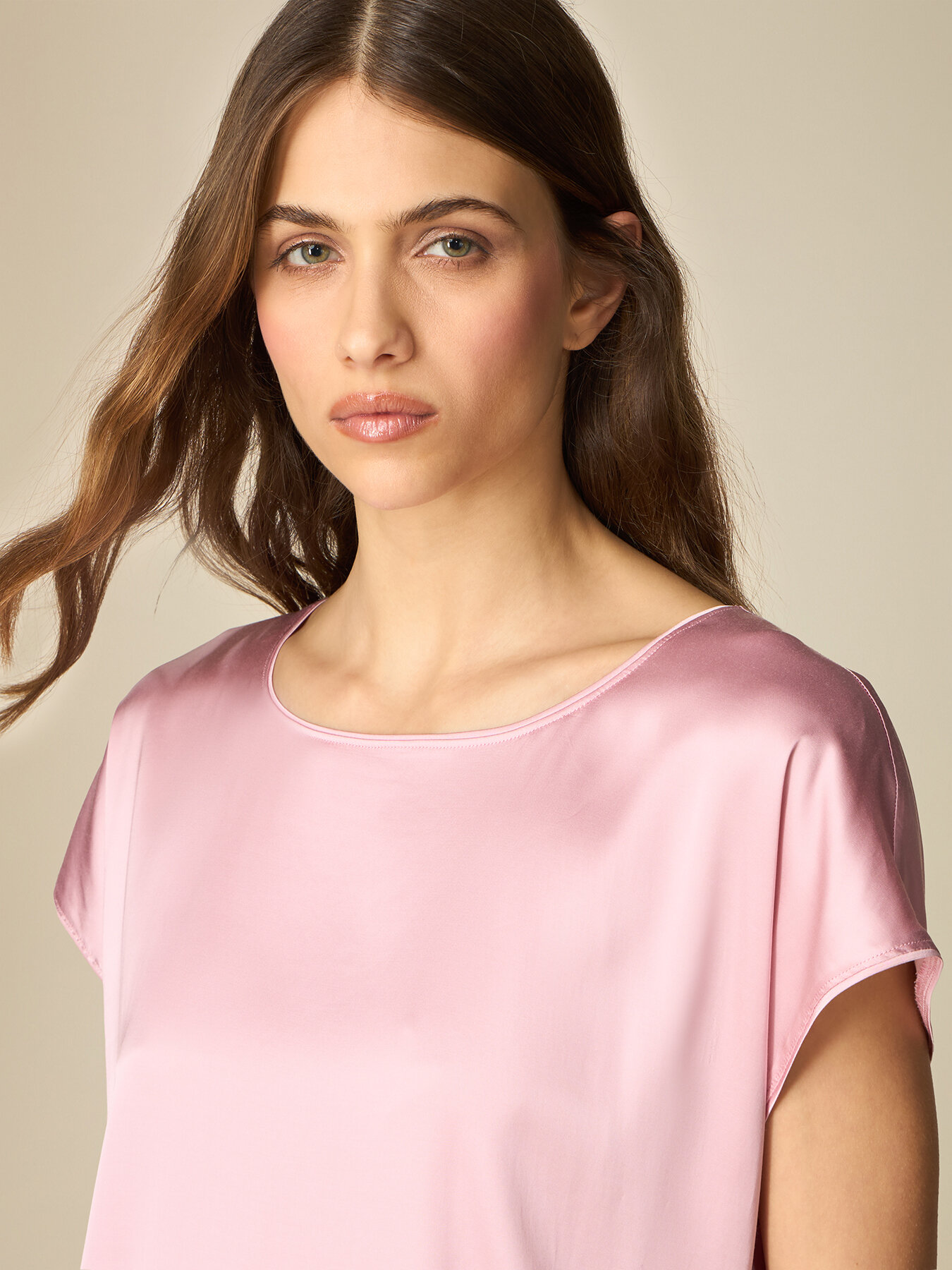 Blusa in raso di viscosa