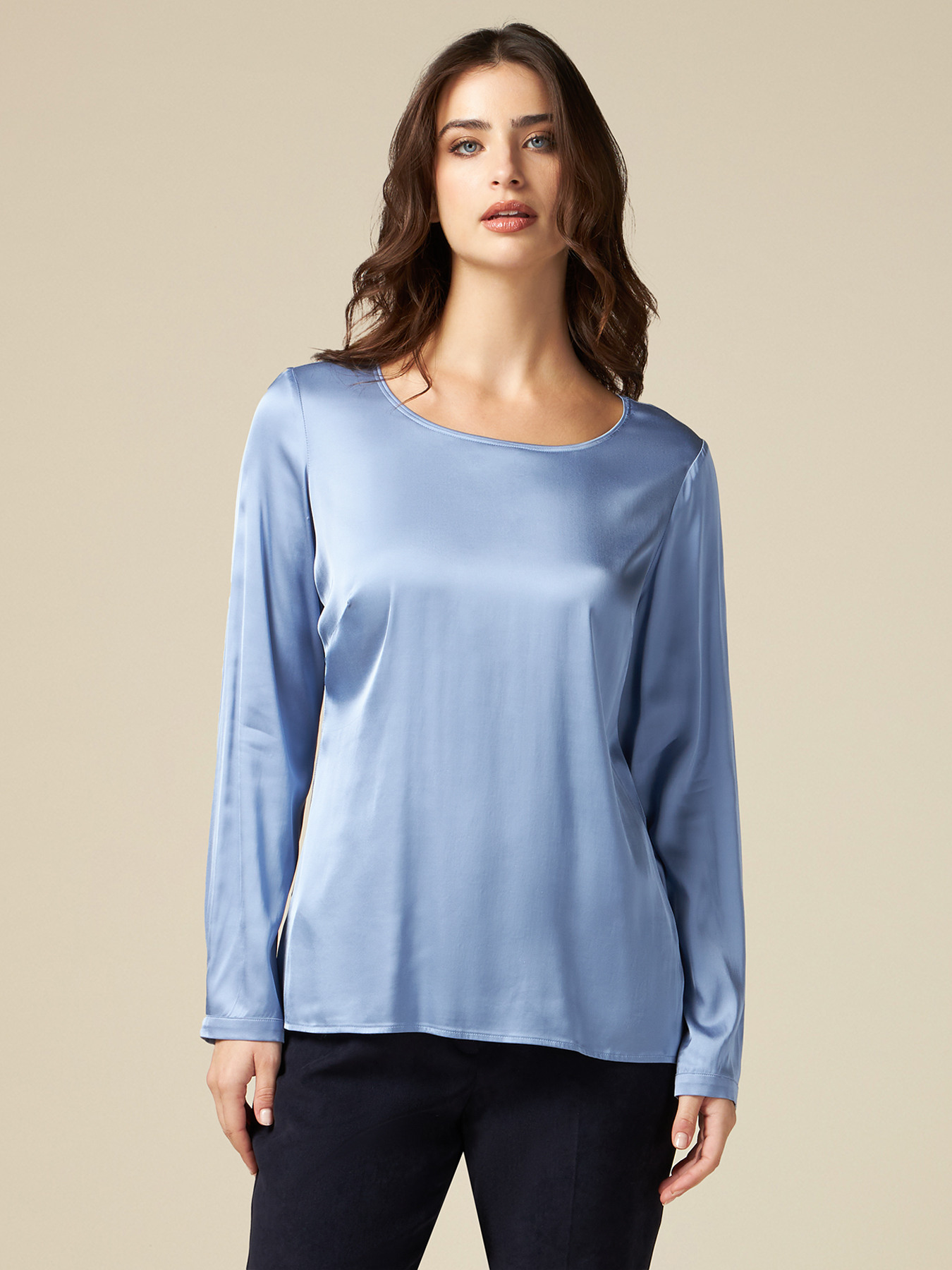 Blusa in raso di viscosa