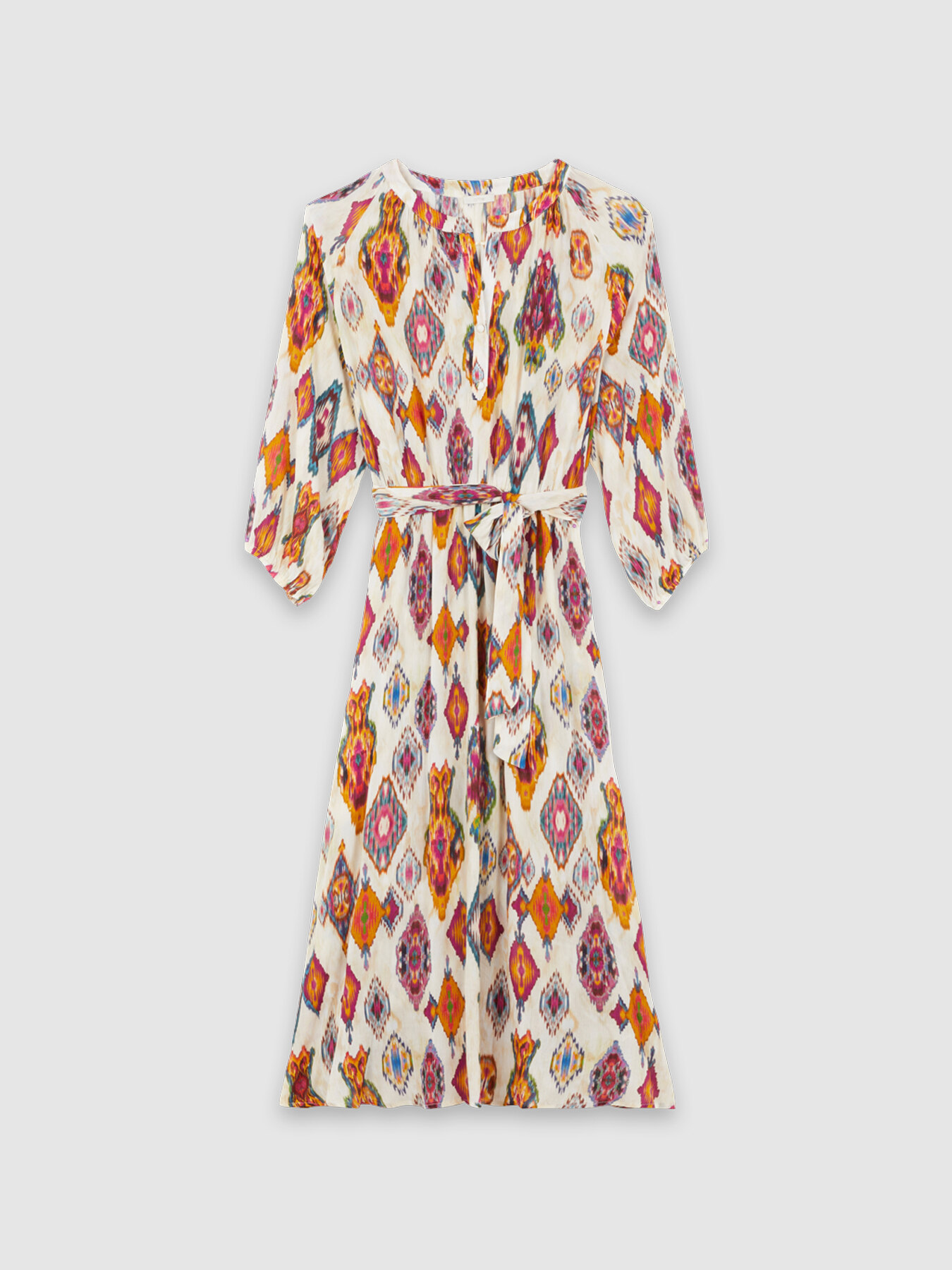 Vestido midi de crespón estampado