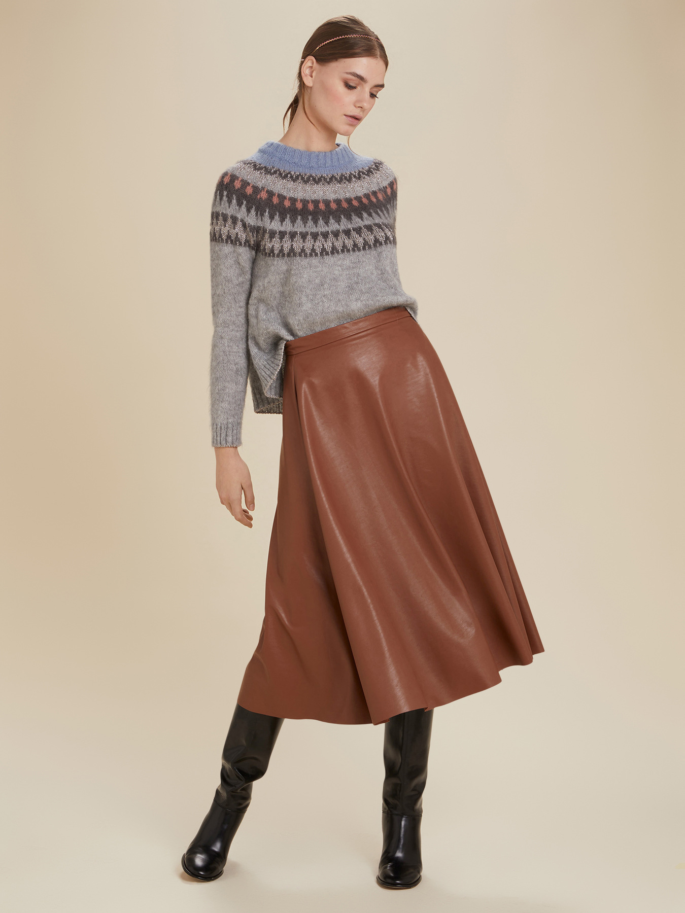 Midi-Rock aus Lederimitat