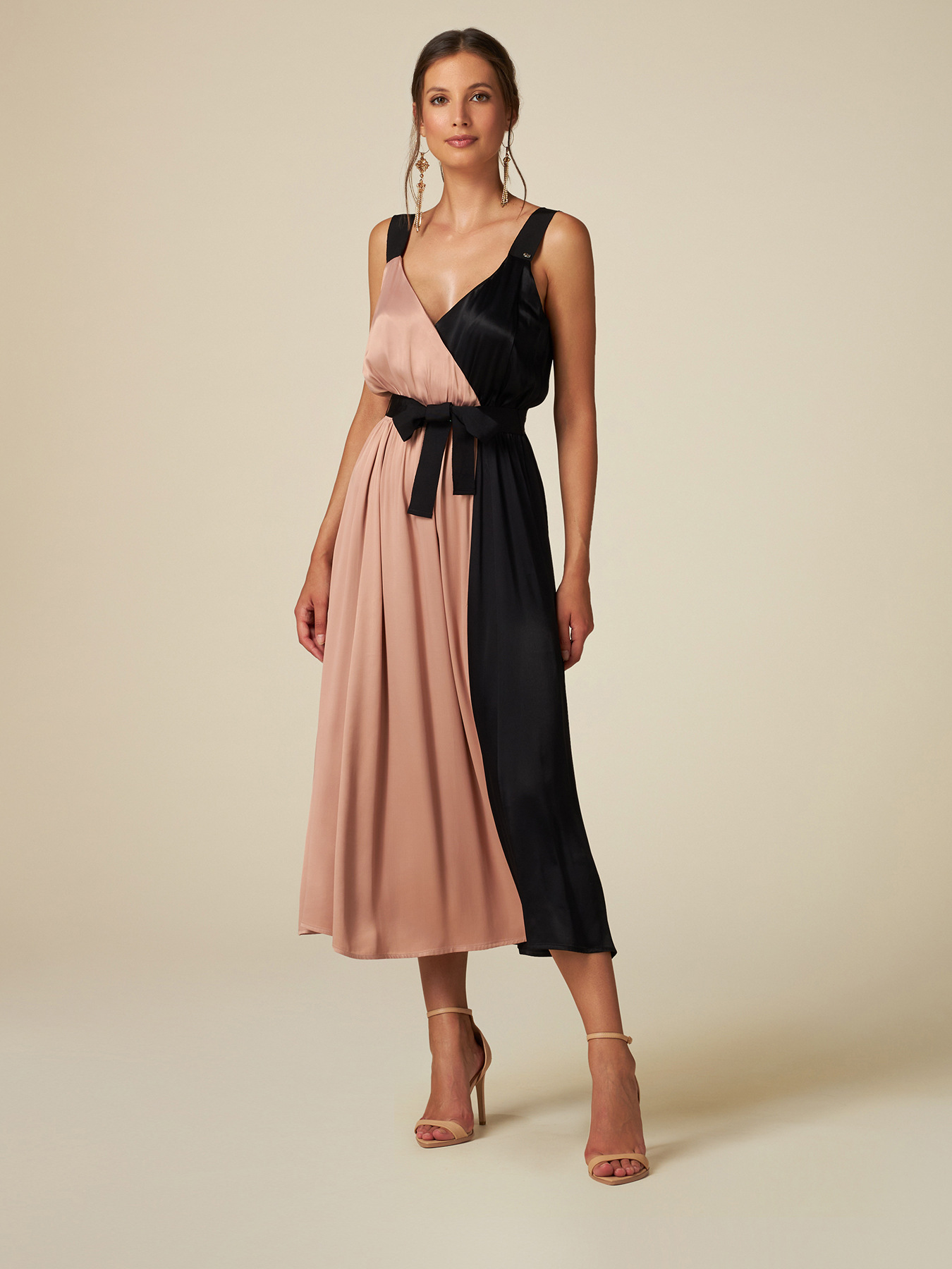 Satin two-tone dress