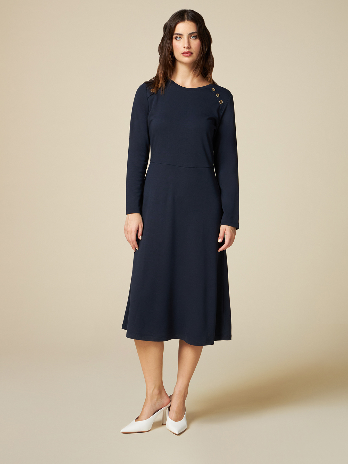 Milano-stitch midi dress