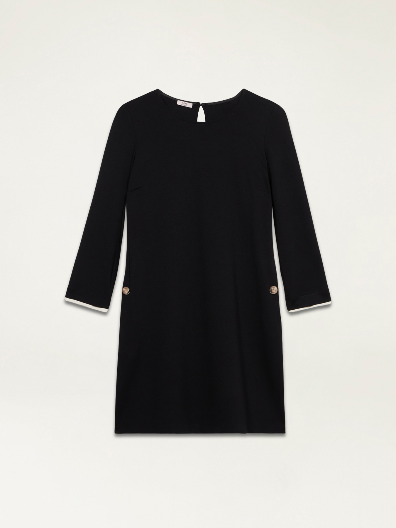 Milano-stitch dress with contrasting profiles