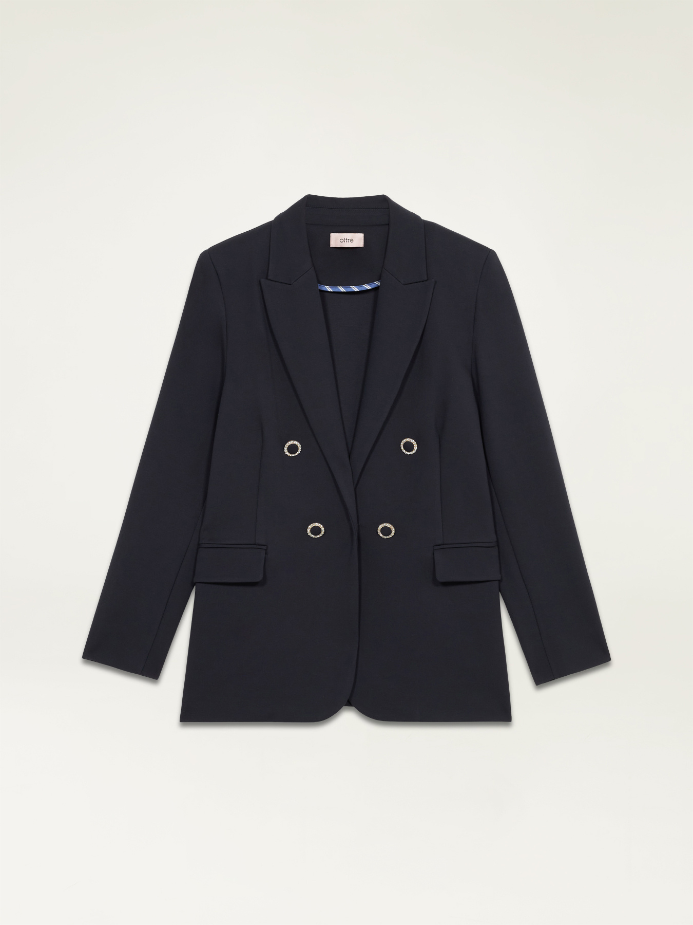 Milano-stitch blazer with jewel buttons