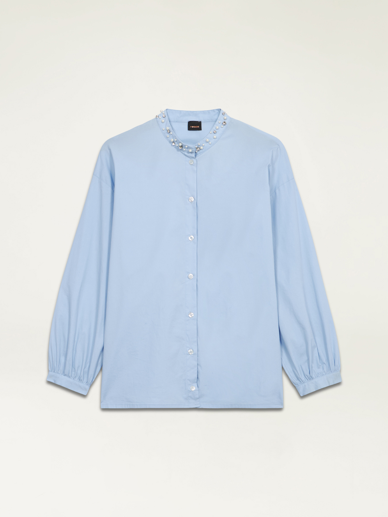 Camicia con perle e castoni