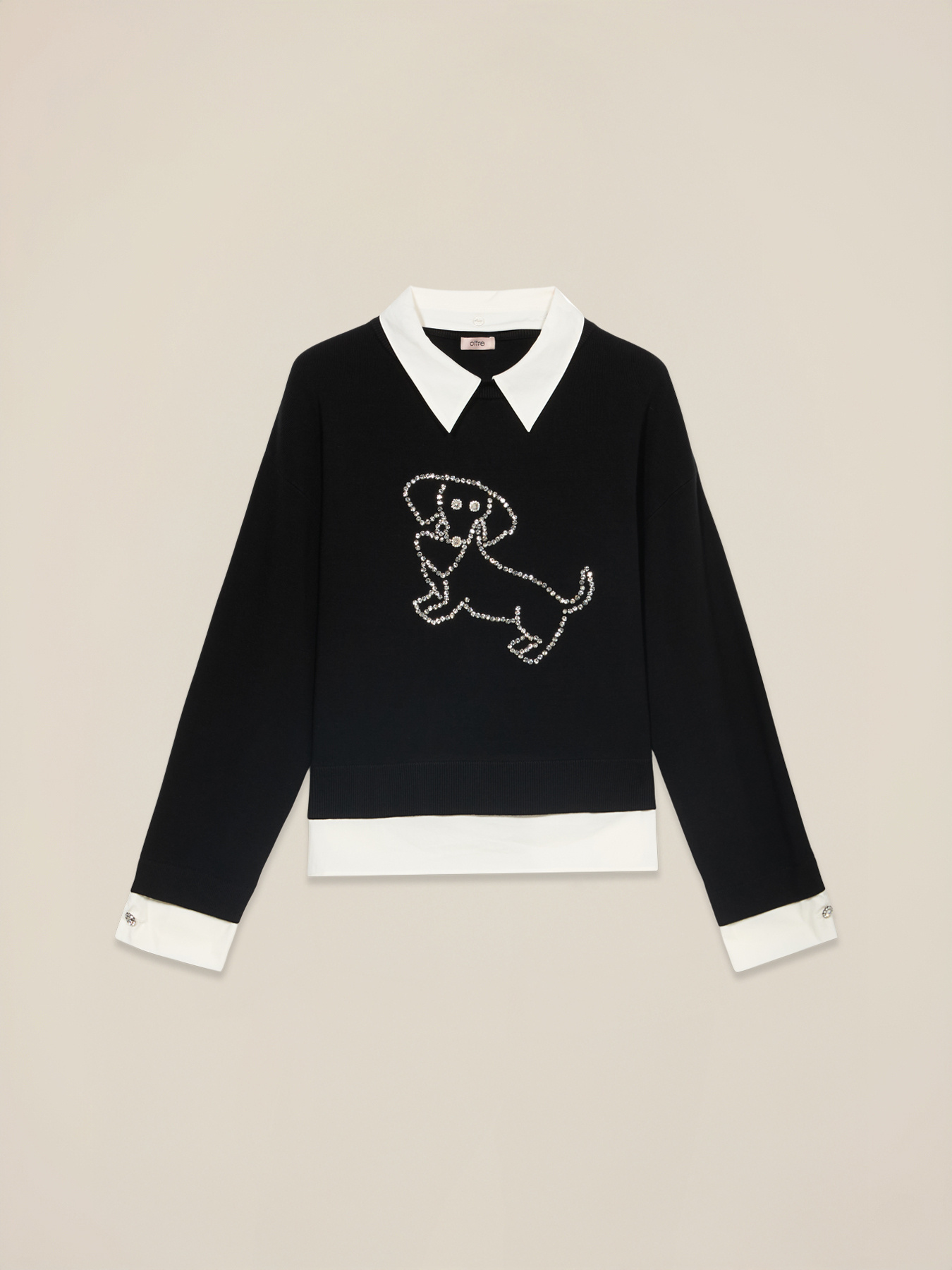 Maglia con castoni e colletto