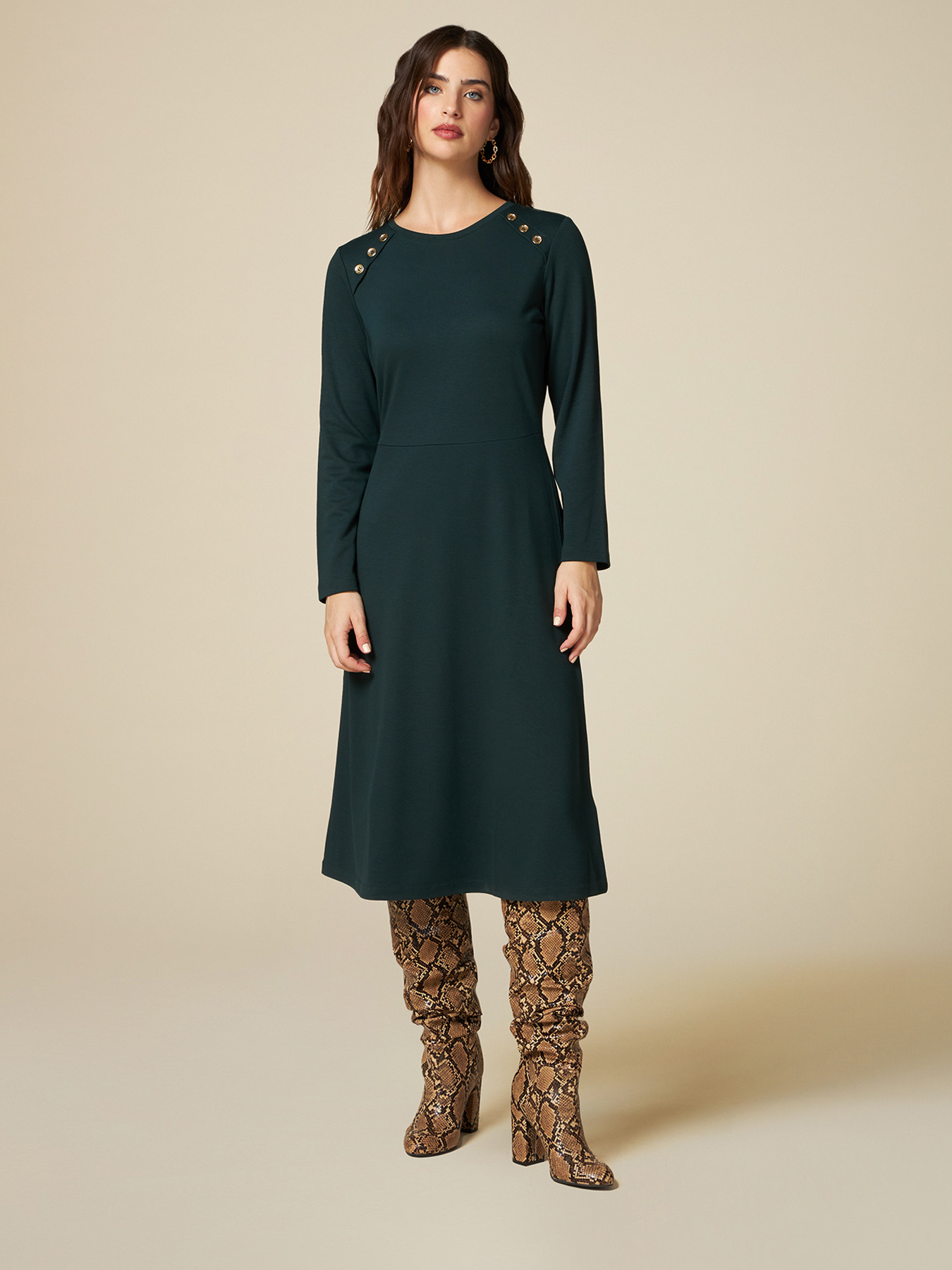 Milano-stitch midi dress